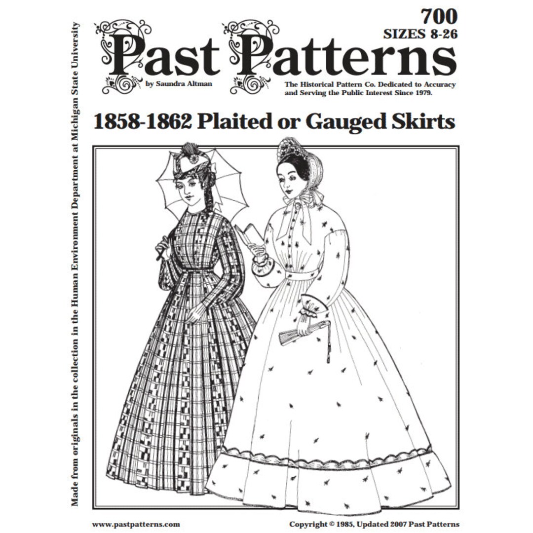 Past Patterns 0701 Download - Late 1850s Pleated Bodice Pattern | A0/a4 ...