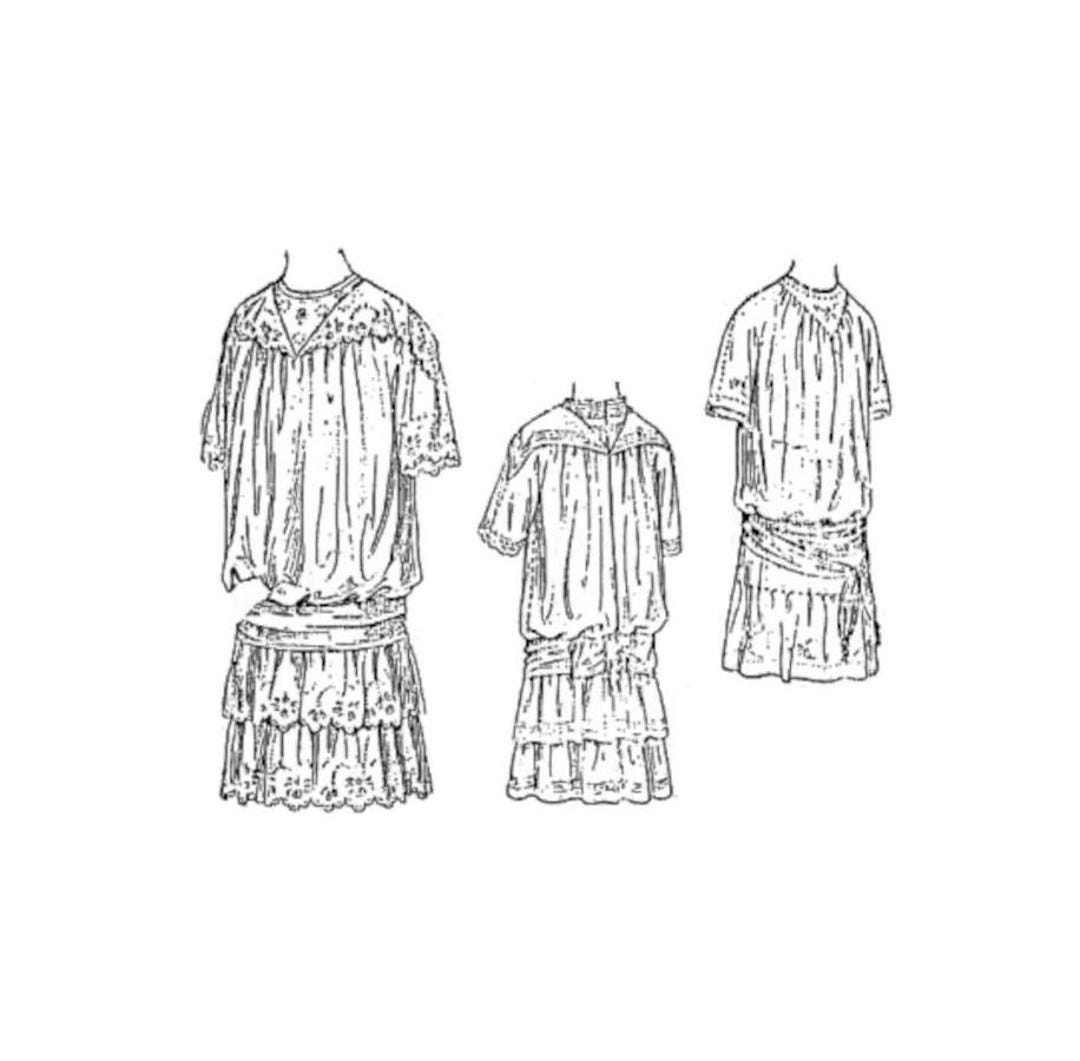 Past Patterns 6522 - Mid 1920s Long Waisted Dress Sewing Pattern for 8 ...