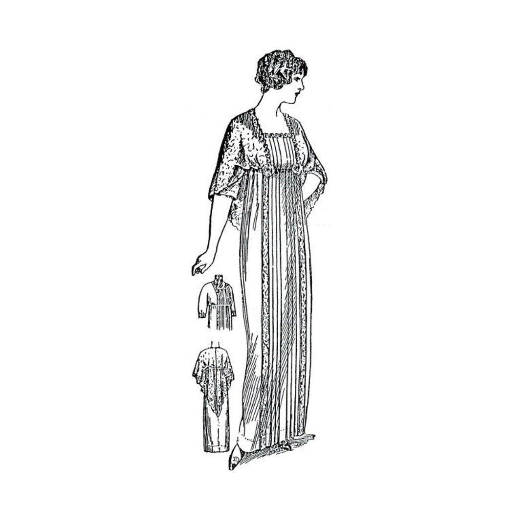 1910s Edwardian Tea Gown Sewing Pattern - Past Patterns 8109 Bust 38 - Etsy