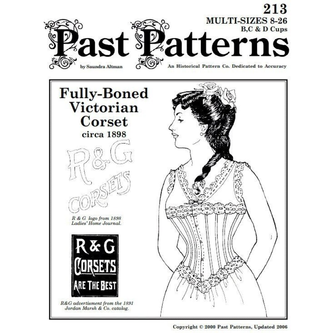 Past Patterns 0213 Late 1890s Corset Sewing Pattern Past Patterns ...