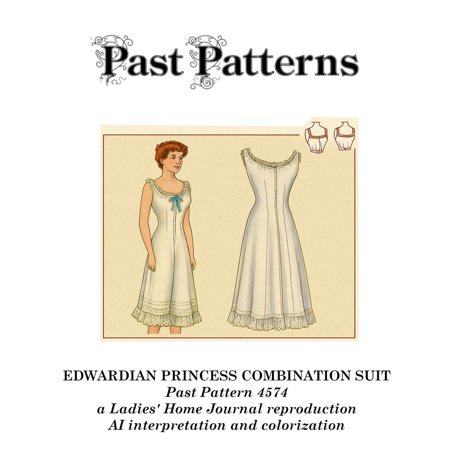 Past Patterns 4574 Download - Edwardian Princess Combination Suit ...