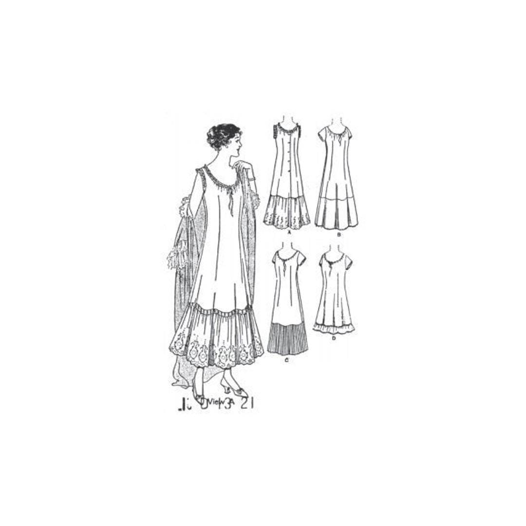 Past Patterns 9206 - 1910s Ladies Dart-fitted Princess Slip Sewing ...