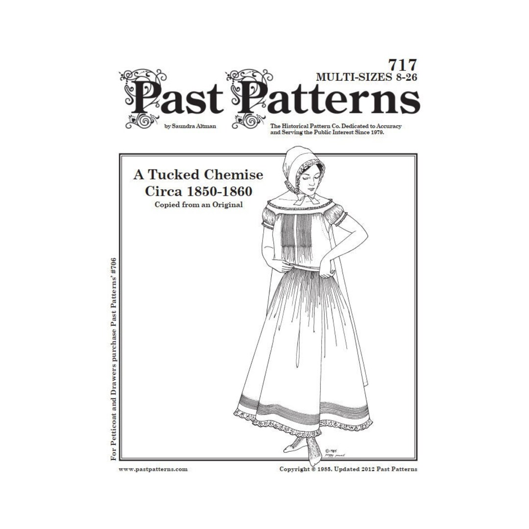 Past Patterns 0717 Download - 1850s Chemise Sewing Pattern | Multi ...