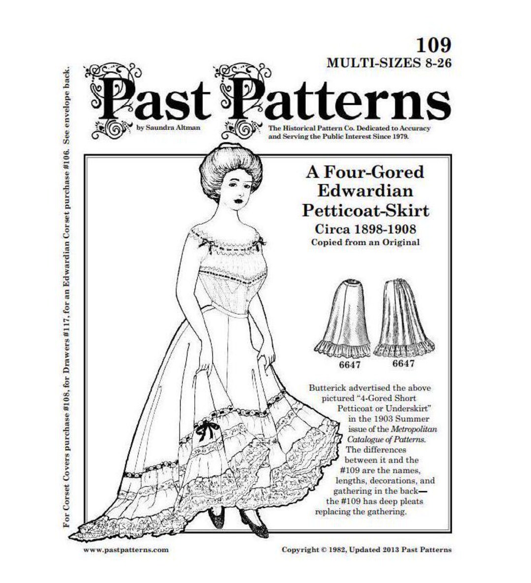 Edwardian Petticoat Sewing Pattern: Early 1900s Undergarment (PDF ...