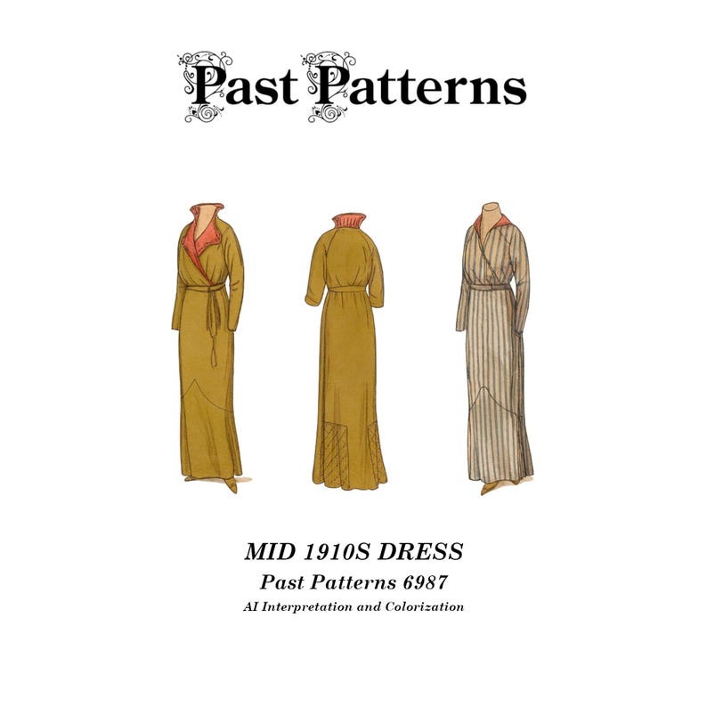 1910s Edwardian Dress Sewing Pattern – Butterick Reproduction (bust 38 ...