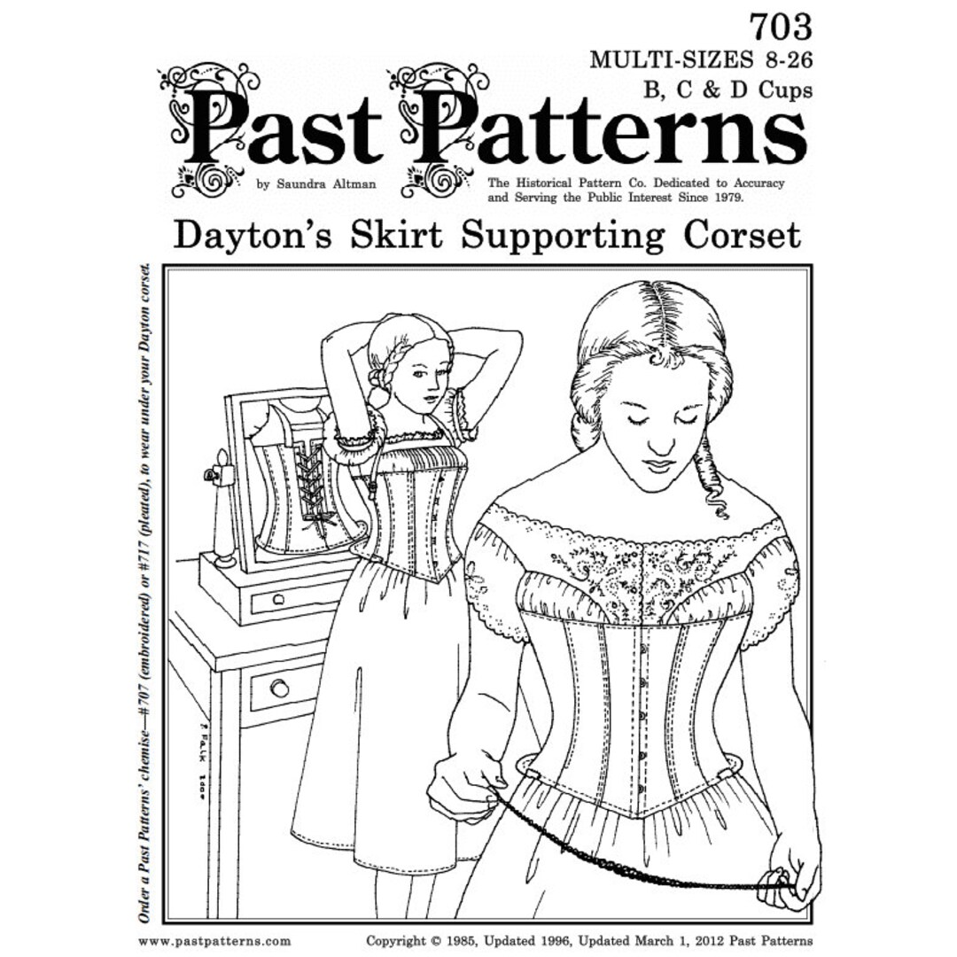 Past Patterns 0703 Download - 1860s Skirt-supporting Corset | Sizes 08 ...