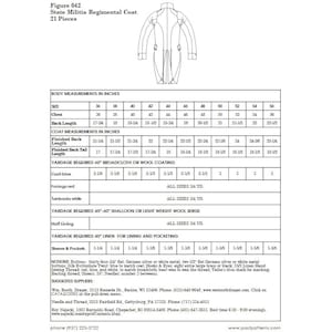 Past Patterns 0042 Download Early 1800s State Militia Regimental Coat ...