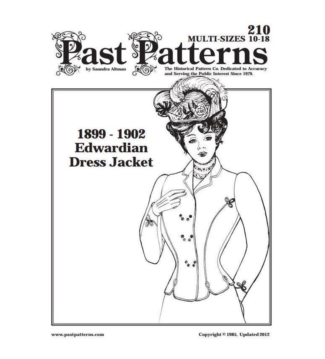 Past Patterns 0210 Download - Edwardian Double-breasted Dress Jacket ...