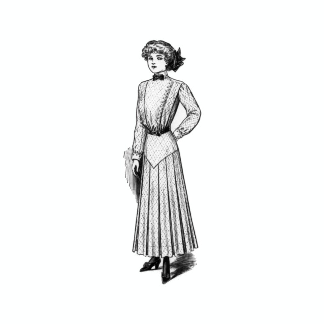 Past Patterns 3373 - Early 1910s Shirt-waist Dress With Skirt Sewing ...