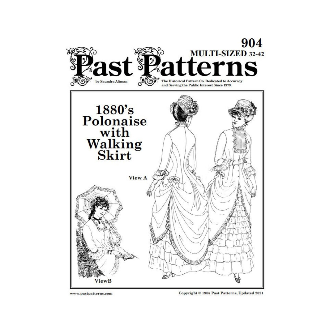 Past Patterns 0904 Download - 1880s Polonaise and Walking Skirt Sewing ...