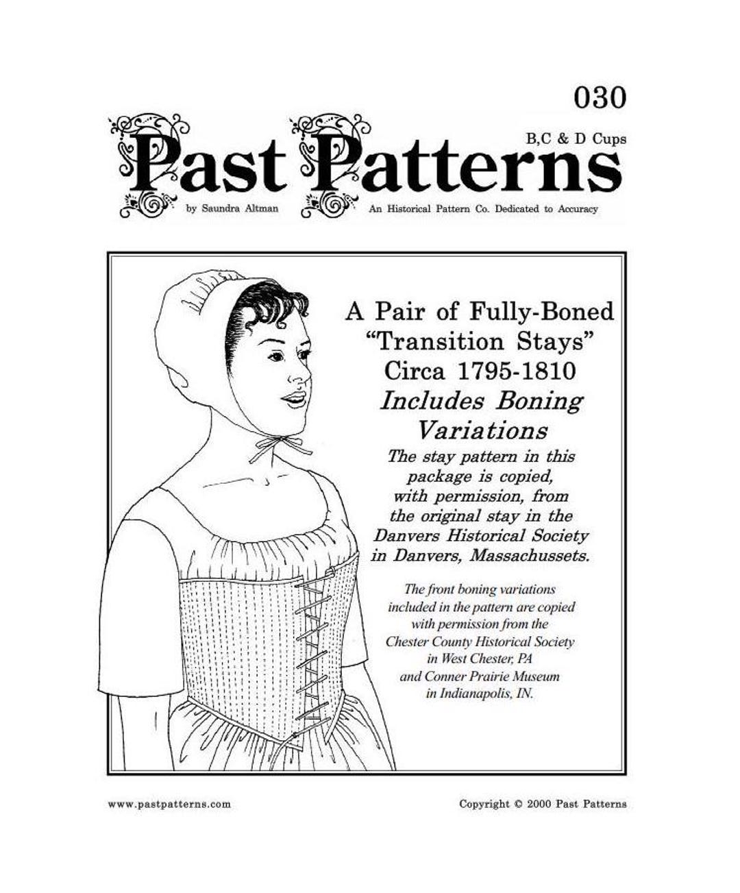 Past Patterns 0030 Downloads - 1790s Transition Stay Sewing Pattern ...