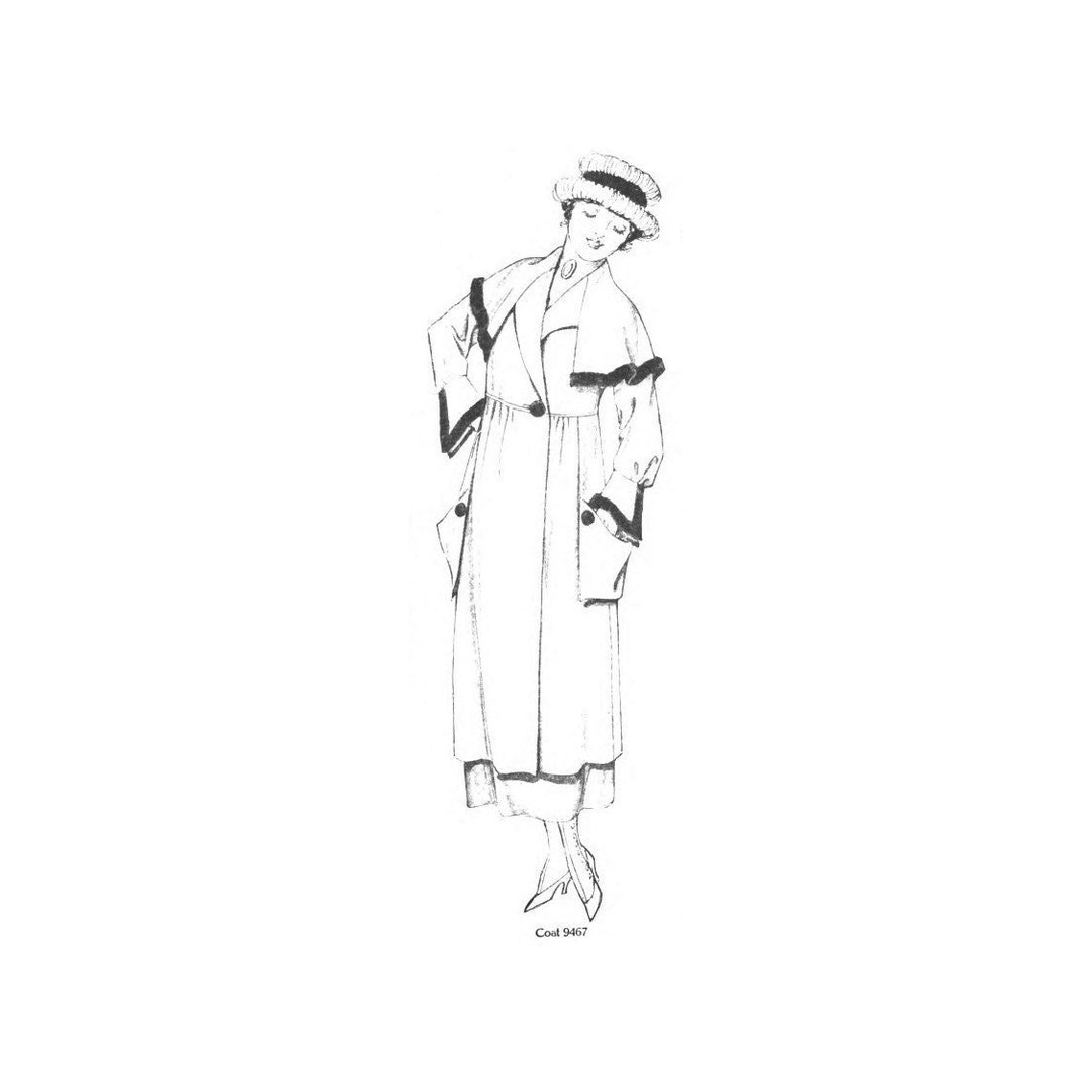 Past Patterns 9467 Download - Late 1910s Ladies Empire Coat Sewing ...