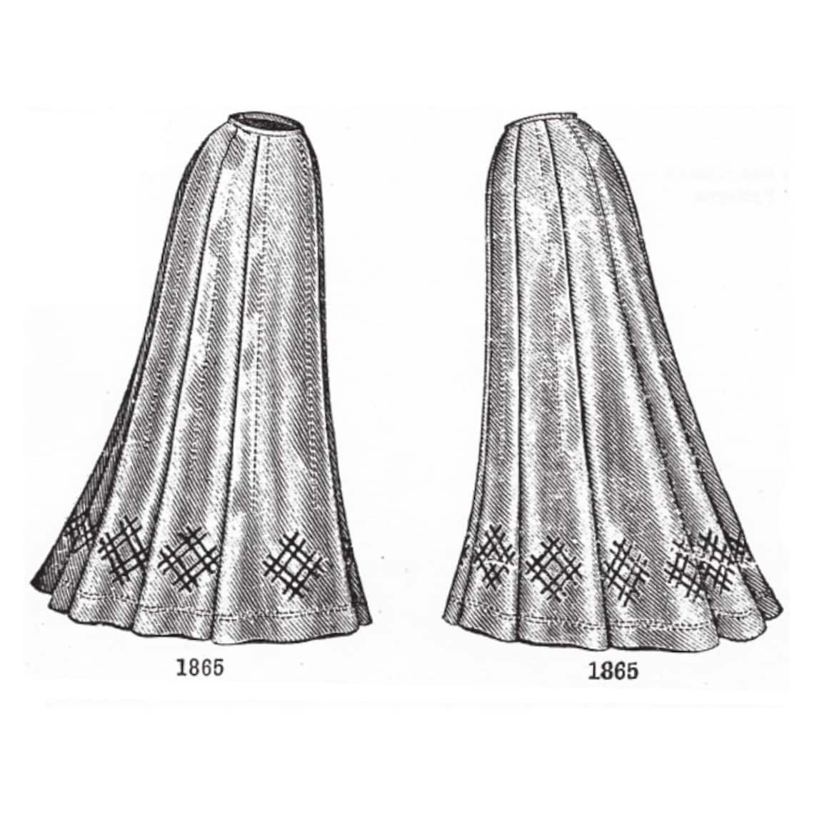 Past Patterns 1865 Download Early 1900s Nine Gored Skirt Sewing Pattern ...