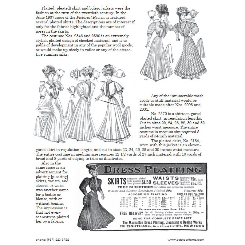 Past Patterns 1865 Download Early 1900s Nine Gored Skirt Sewing Pattern ...