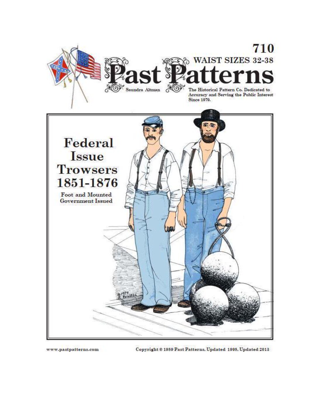 Past Patterns 0710 - 1850-1870s Union Issue Trowsers Sewing Pattern for ...