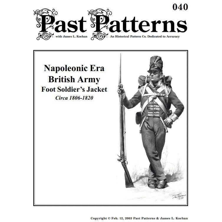 Past Patterns 0040 1800s British Army Foot Soldiers Jacket Sewing ...