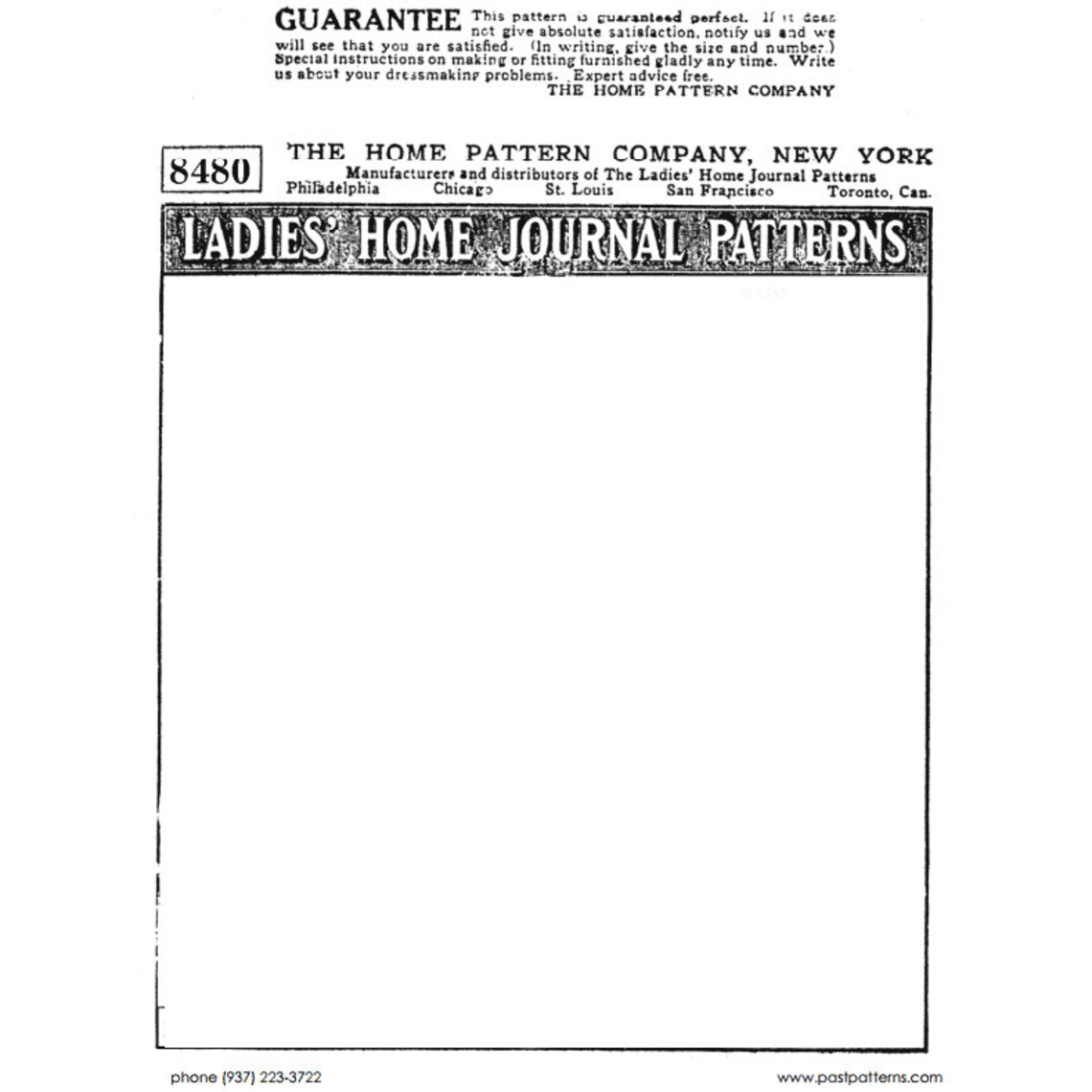 Past Patterns 8480 - Edwardian Ladies Dress Pattern Bust 38 B38 Ladies ...
