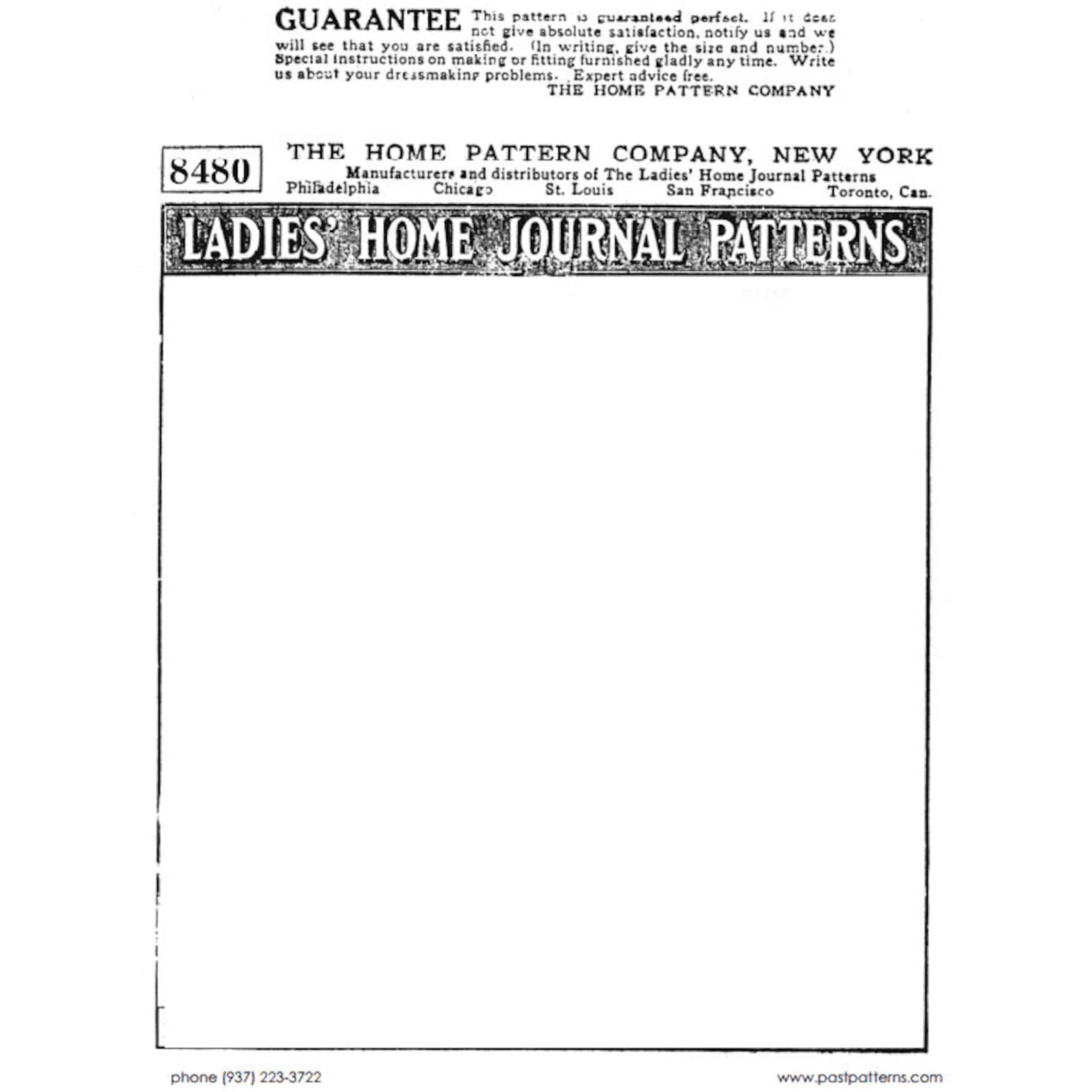 Past Patterns 8480 - Edwardian Ladies Dress Pattern Bust 38 B38 Ladies ...
