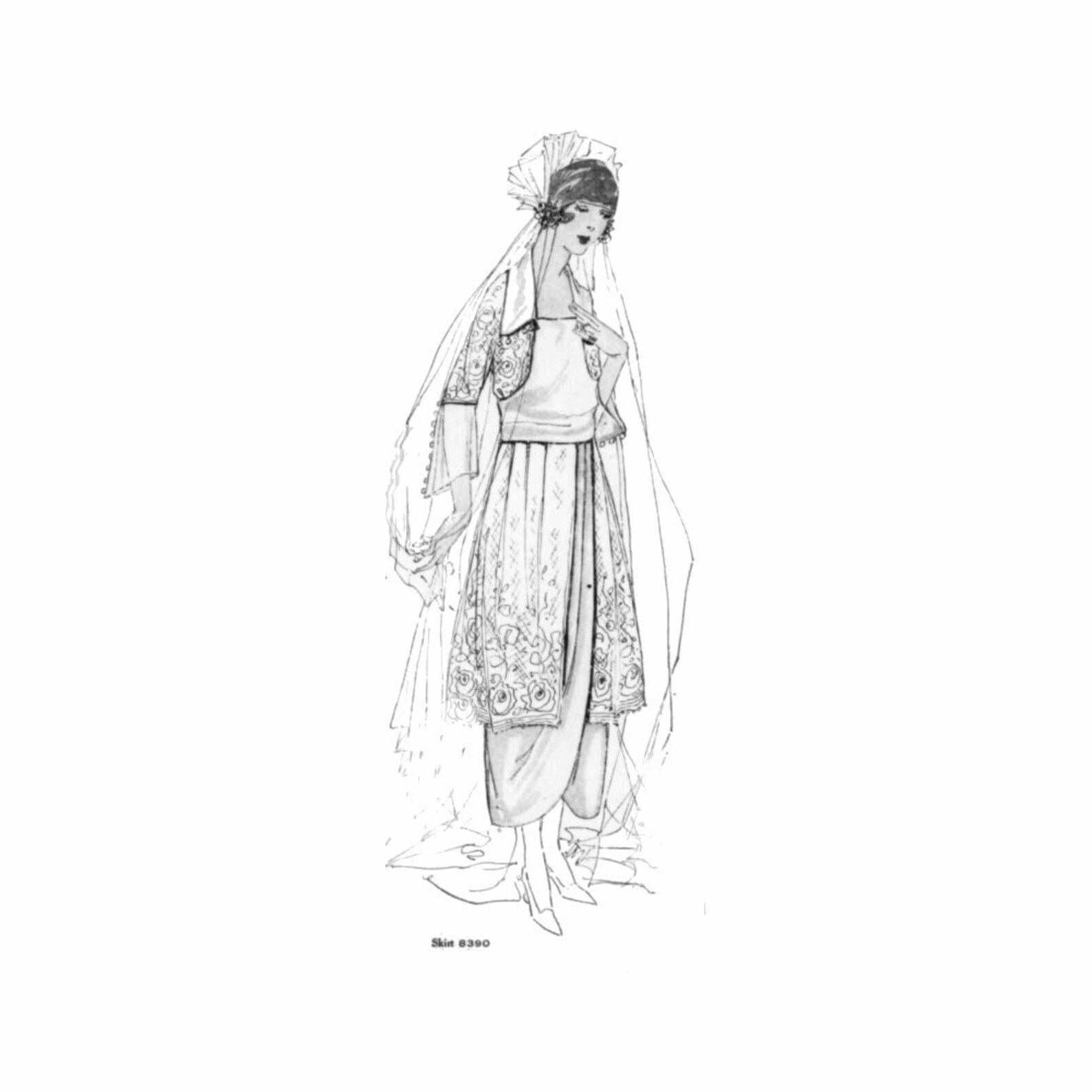 Past Patterns 8390 Download- Late 1910s Tunic Skirt Sewing Pattern ...