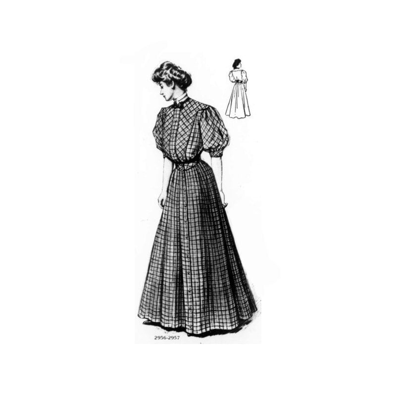 Past Patterns 2957 - Late 1900s Nine Gored Sewing Skirt Waist Size 24 ...