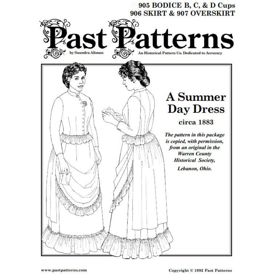 Past Patterns 905/906/907 Set Sz 16-20 Download - Early 1880s Three ...