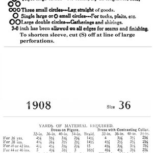 Past Patterns 1908 - Early 1920s Long Waisted Dress Sewing Pattern Bust ...