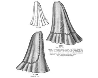 Past Patterns 2239 - Early 1900s Five-gored Skirt Sewing Waist 20 W20 ...