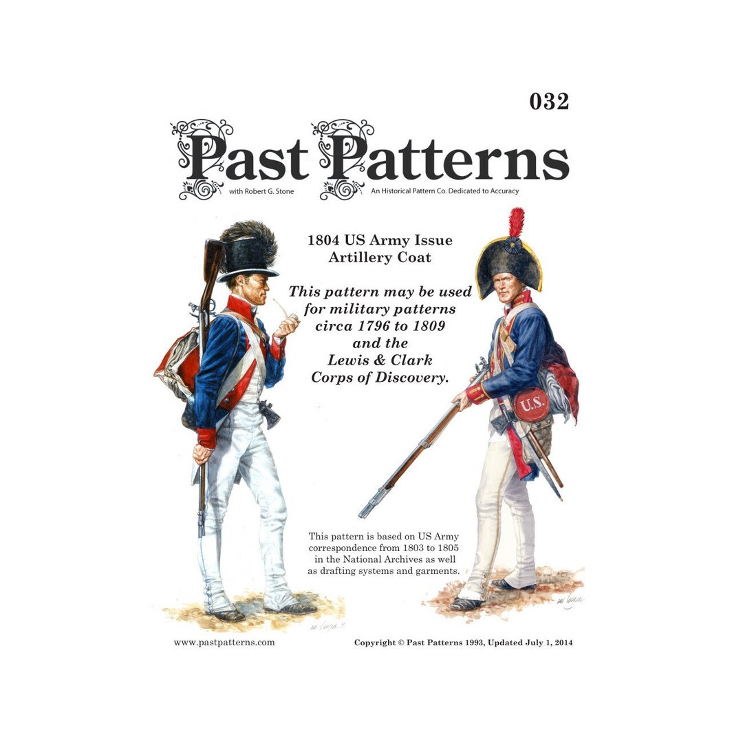 Past Patterns 0032 Download - Chest Size 35-39 Early 1800s U.S. Army ...