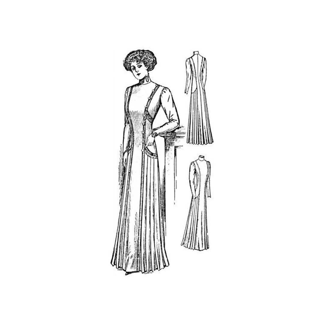 Past Patterns 3139 Download Early 1910s Princess Gown Sewing Pattern ...