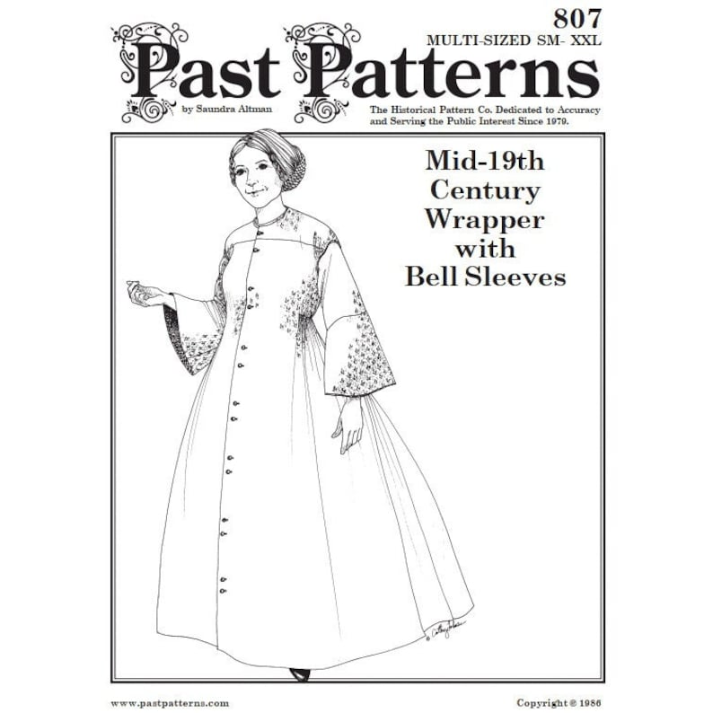 1850s Wrapper Sewing Pattern: Historical Fashion Gown (sizes Small-xxl ...