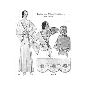 Past Patterns 1945 - Early 1930s Negligee Sewing Pattern Bust Sizes 32 ...