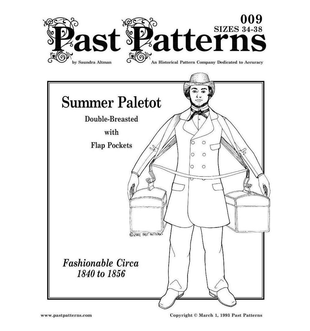 Past Patterns 0009 Downloads - 1840s Men’s Paletot Sewing Pattern Chest ...