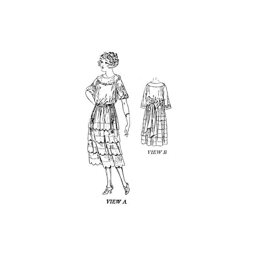 Past Patterns 3055 Mid 1920s Tucked Slip-over Dress Sewing Pattern Bust ...