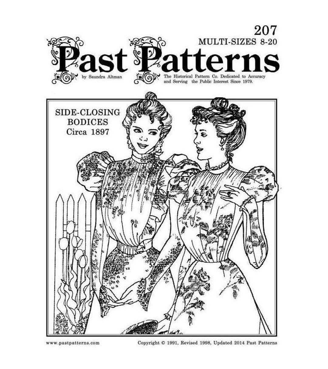 Past Patterns 0207 Download - Late 1890s Side-closing Bodice Sewing ...