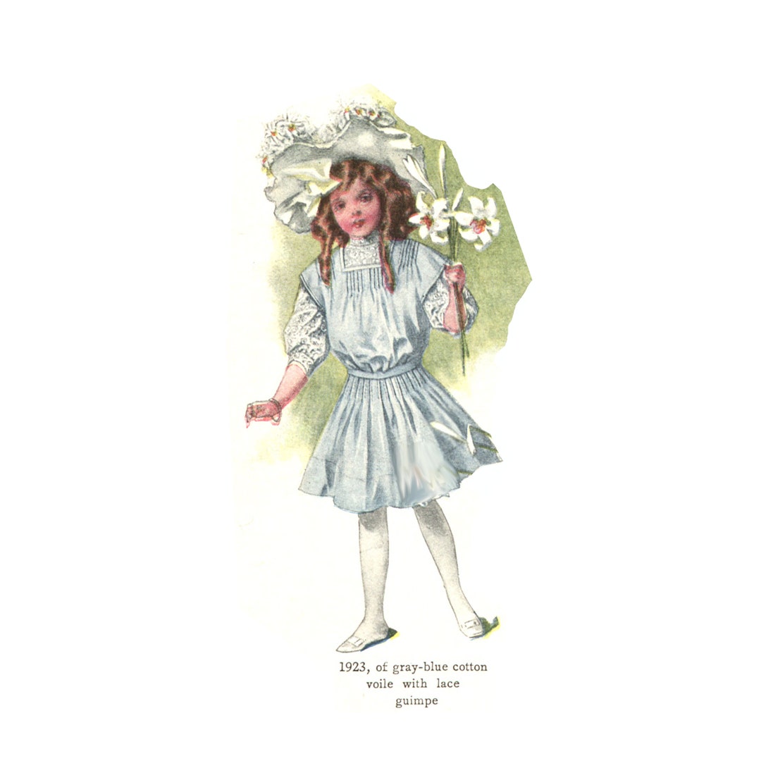Past Patterns 1923 - Edwardian Girls Tucked Over-blouse Sewing Pattern ...