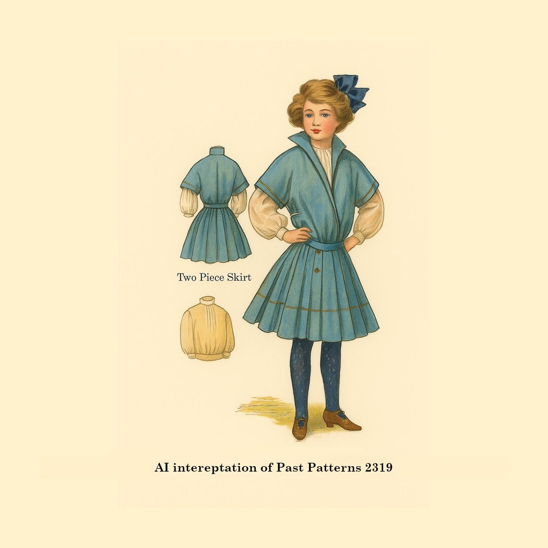 Past Patterns 2319 - Edwardian Girls Surplice Dress Pattern for 12 Year ...