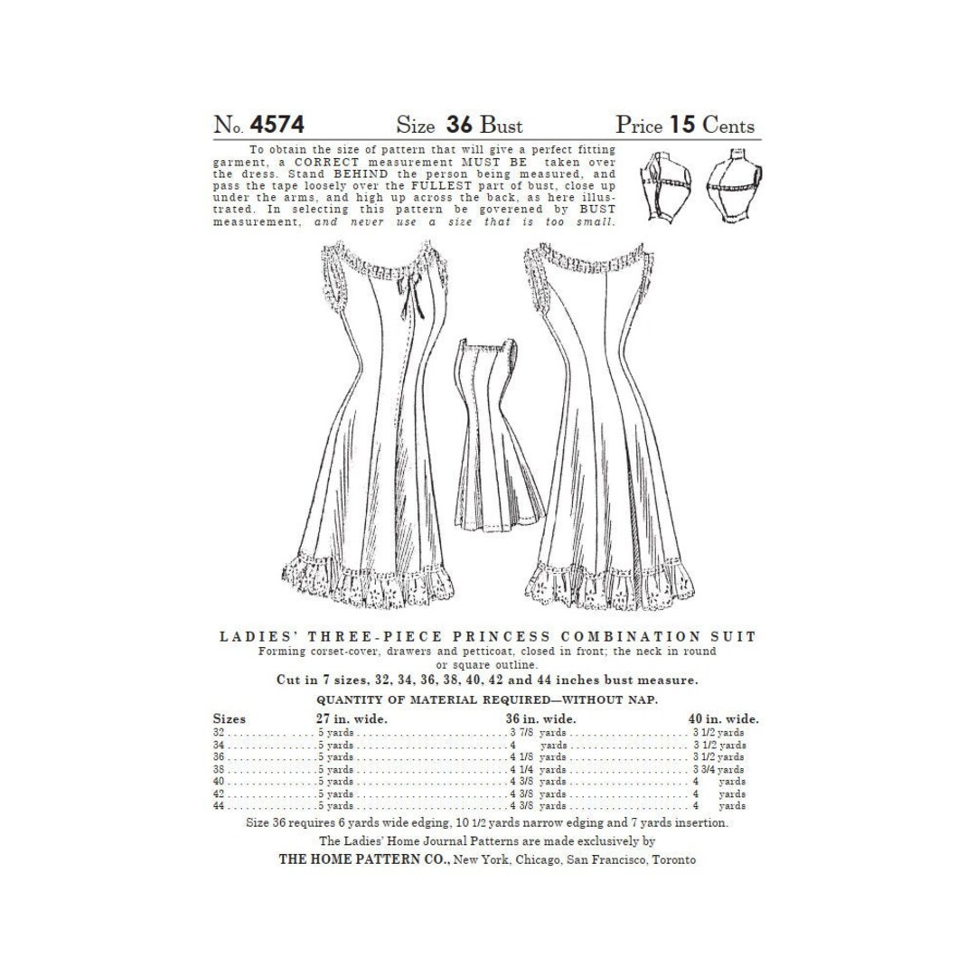 Past Patterns 4574 Download - Edwardian Princess Combination Suit ...