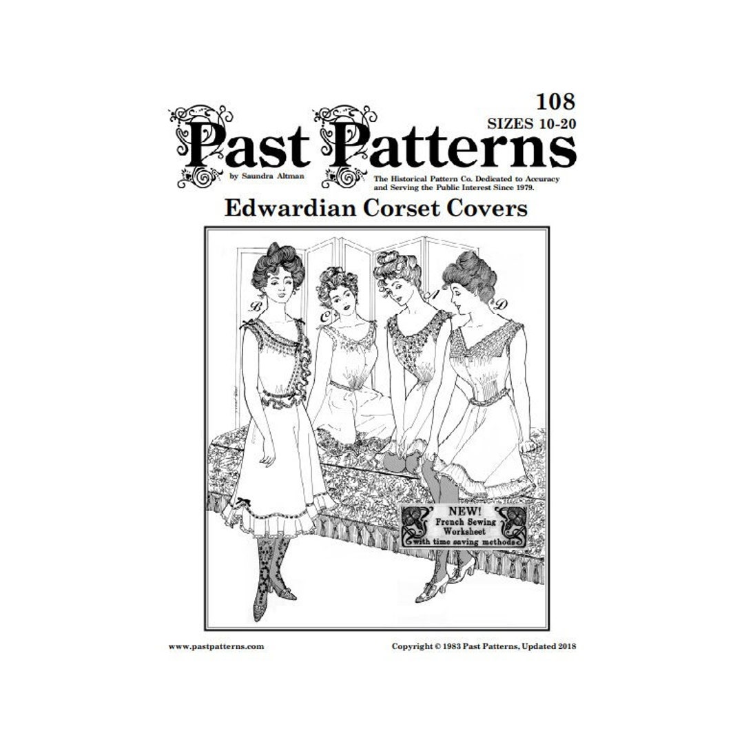 Past Patterns 0108 Download - Edwardian Corset Cover Sewing Pattern ...