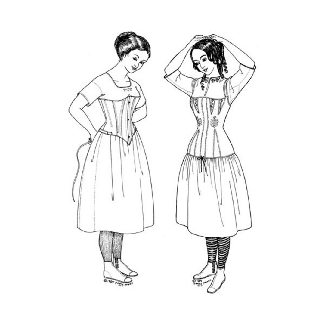 Past Patterns 0002 - Early 1800s Ladies Gored Shift Sewing Pattern ...