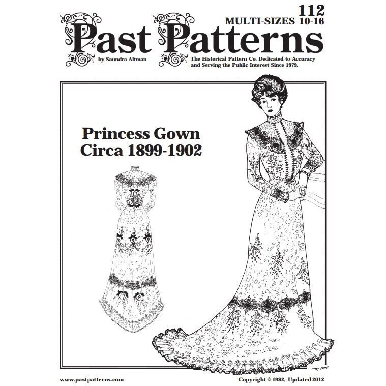 Past Patterns 0112 Sewing Pattern - Edwardian Princess Gown | Original ...