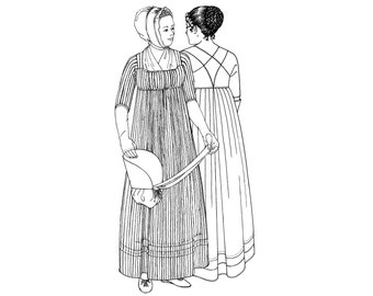 Past Patterns 0031 Sewing Pattern - 1790s Front Closing Gown ...