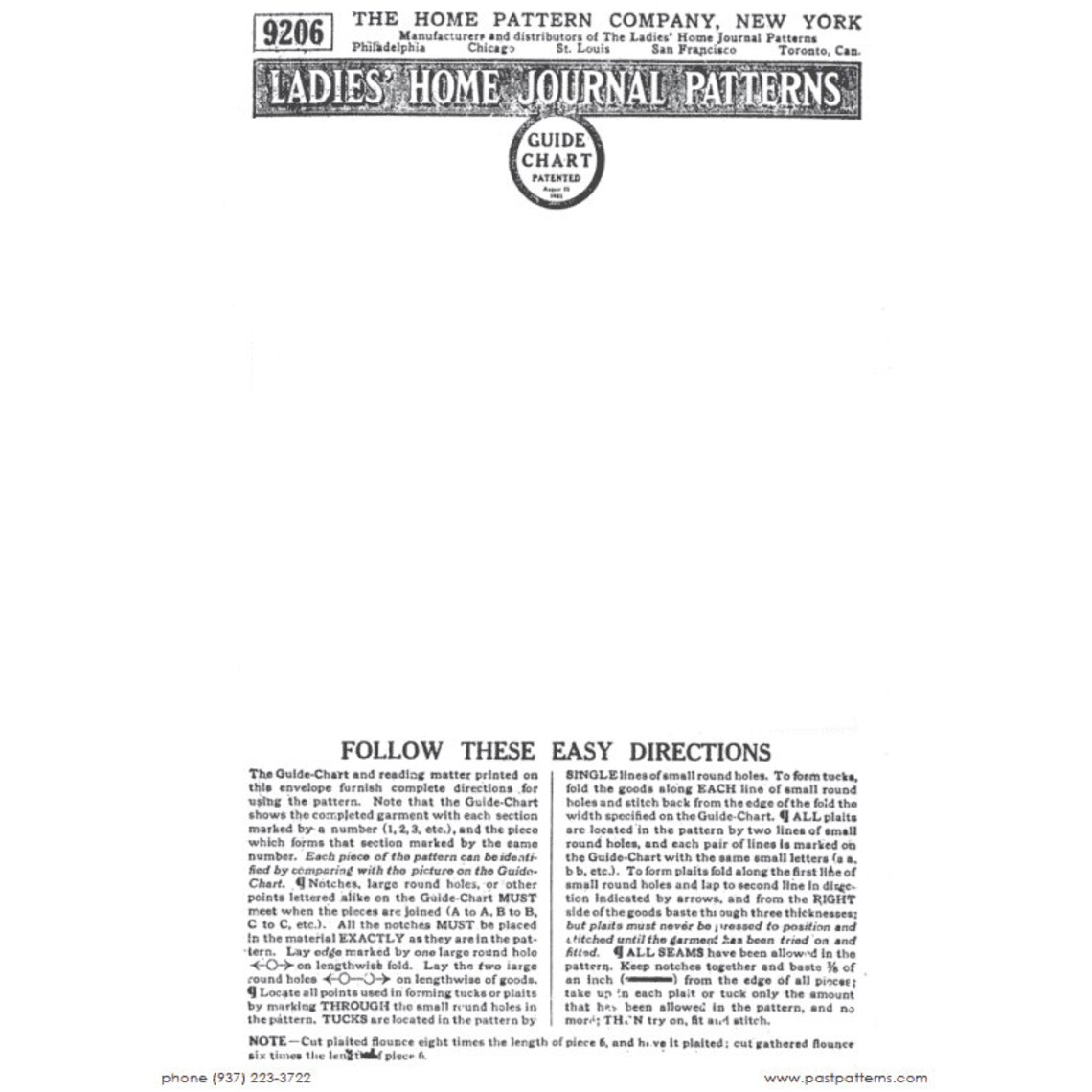 Past Patterns 9206 - 1910s Ladies Dart-fitted Princess Slip Sewing ...