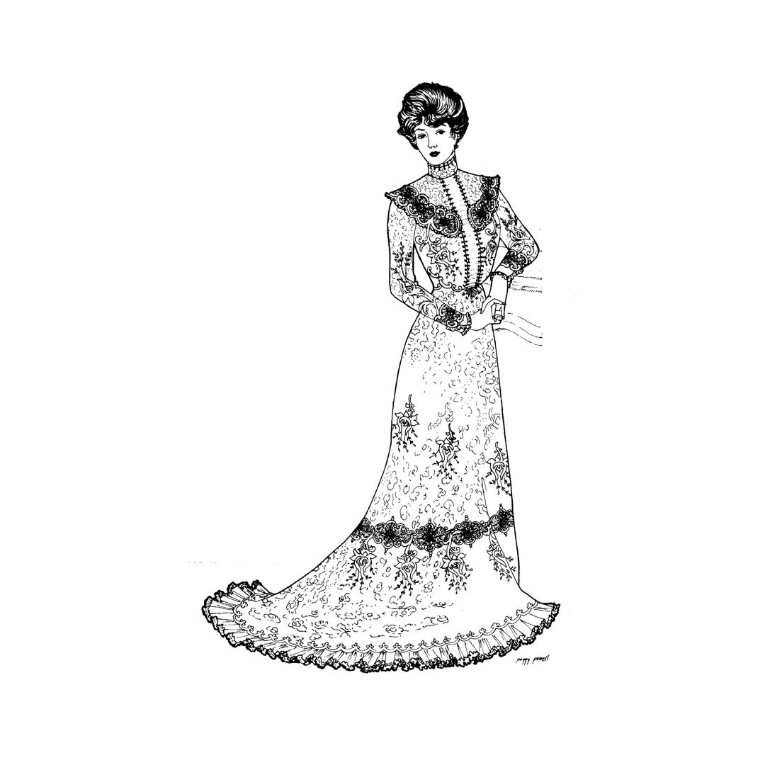 Past Patterns 0112 Sewing Pattern - Edwardian Princess Gown | Original ...
