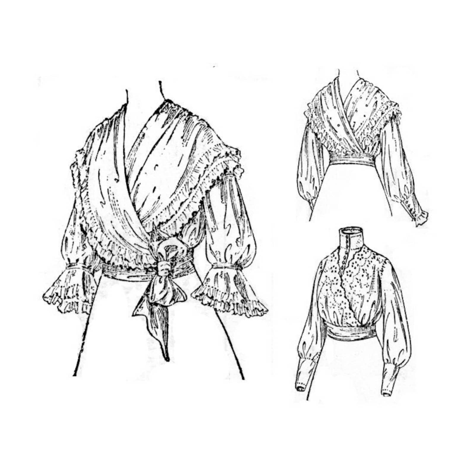Past Patterns 8450 - Mid 1910s Ladies Surplus Waist Sewing Pattern Bust ...