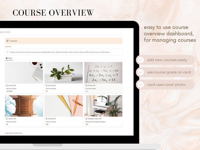 Simple Notion Academic Semester Planner for School and College, Notion ...