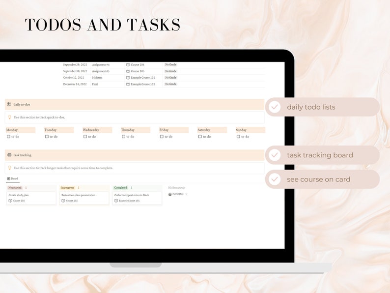 Simple Notion Academic Semester Planner for School and College, Notion ...