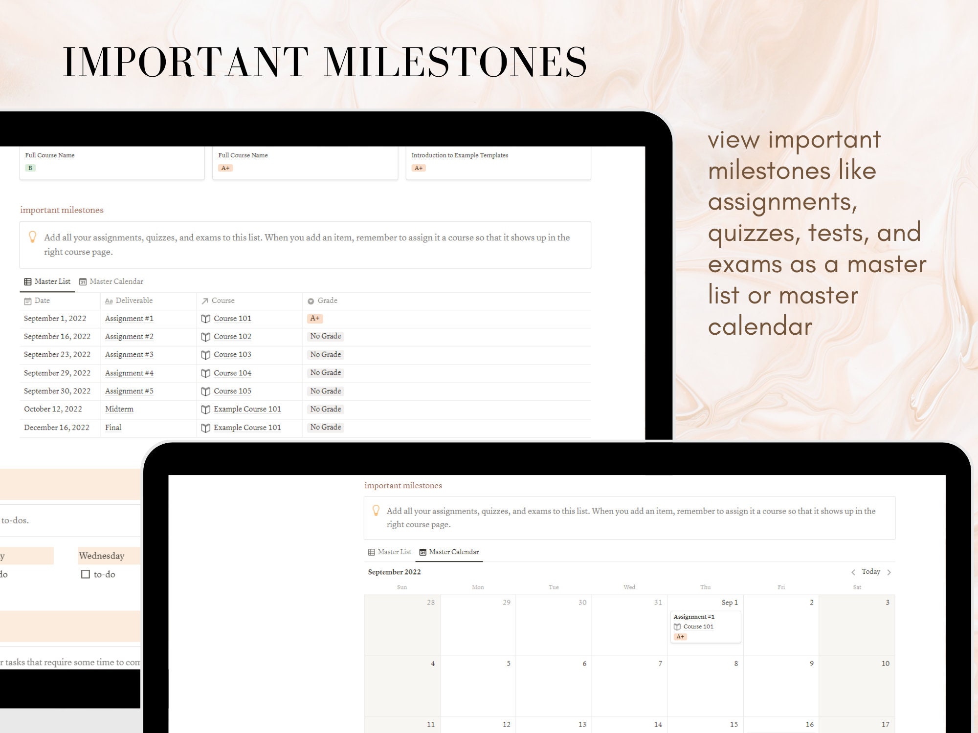 Simple Notion Academic Semester Planner for School and College, Notion ...