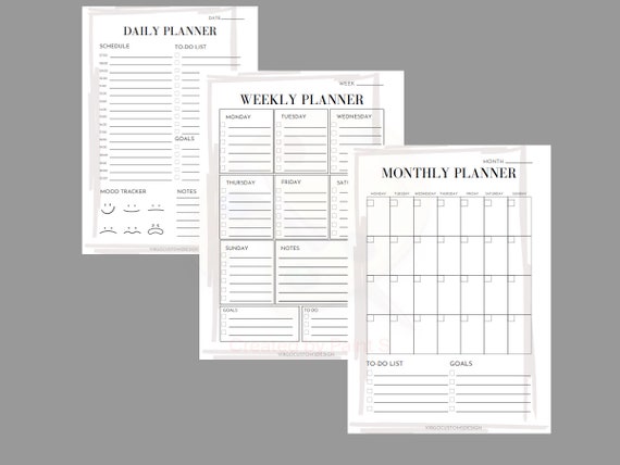Minimalist Printable Planner Daily Weekly Monthly Habit - Etsy