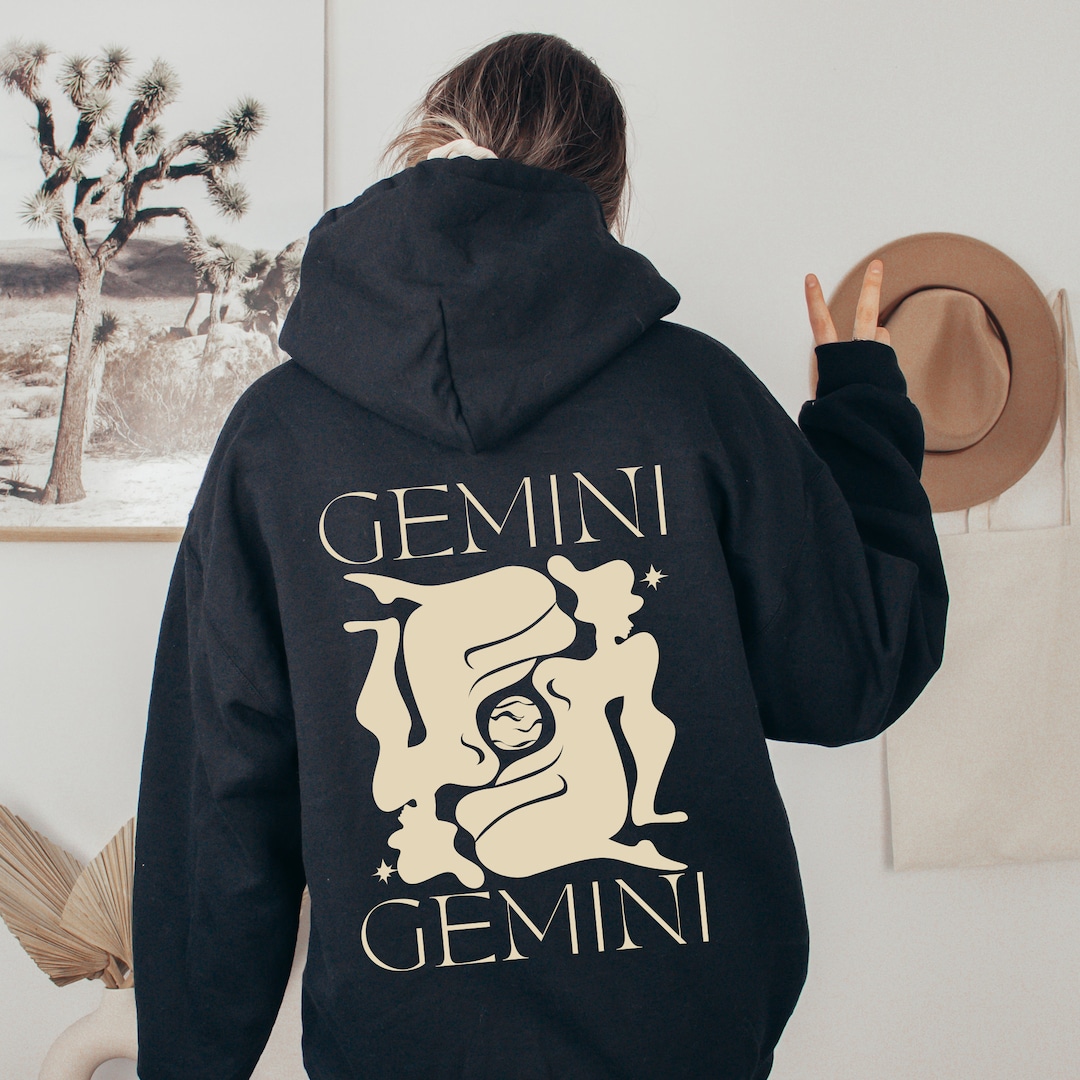 Black Zodiac Sign Hoodie, Astrology Oversized Hooded Sweatshirt, Gender ...