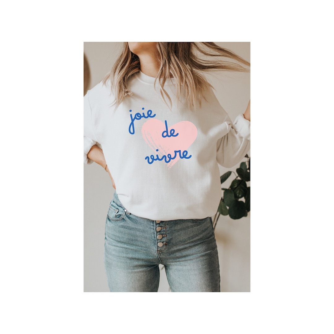 French Sweater, Balletcore Aesthetic Joie De Vivre Cozy Crewneck ...